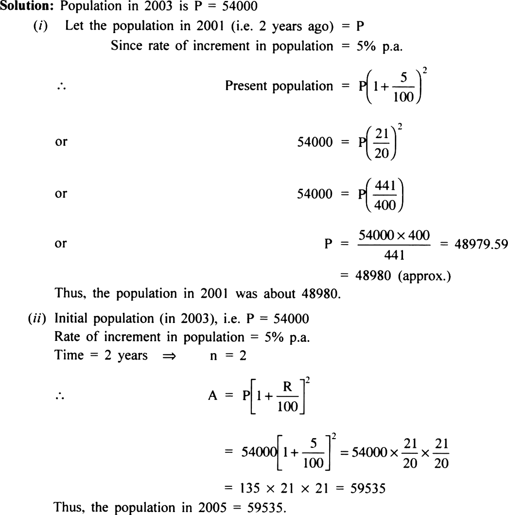 The Population Of A Place Increased To 54 000 In 2003 At A Rate Of 5 